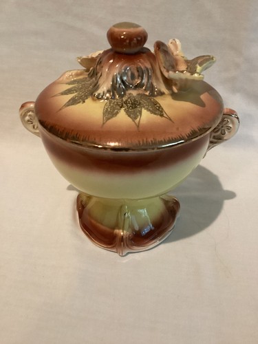Vintage Hand Painted Betson Japan Covered Candy Dish With Bird on Lid ...