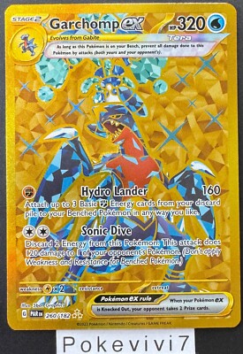Carte Pokemon GARCHOMP / CARCHACROK 260/182 EX GOLD SV4 PAR EN ANGLAIS ...