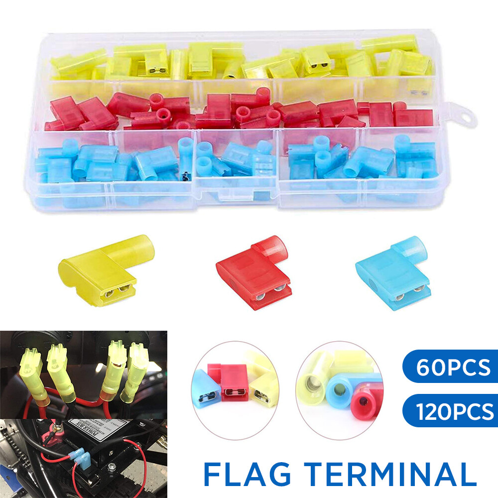 Fully Right Angle Insulated Female Flag Spade Terminals Connector 0.5 ...