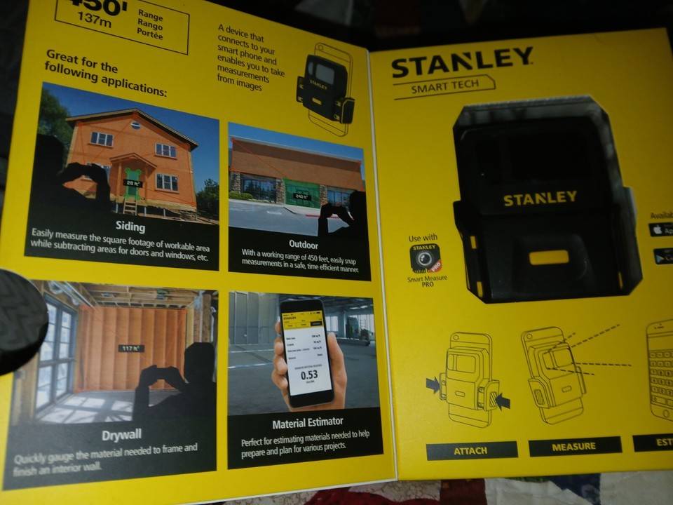 Stanley Smart Tech Smart Measure Pro Bluetooth Digital Measuring Device ...