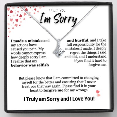 I'm Sorry Necklace Gifts, Apology Gifts For Her, Forgiveness Gift, Wife ...