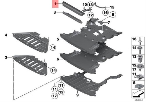 Genuine BMW E84 X1 SUV Radiator Seal Cover Trim Panel OEM 51752990837 ...