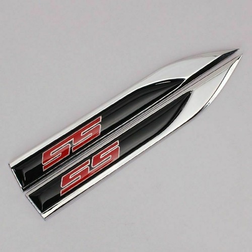 2X NEW Metal for chevy SS Blade FENDER BADGE Emblems Sticker for sport ...