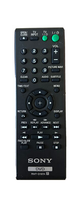 Genuine Sony New Remote RMT-D197A For Sony DVD Player DVP-SR510 FAST ...