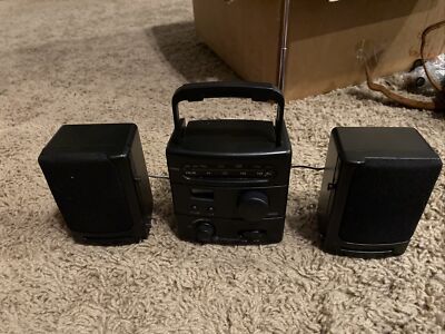 Lifelong Mini Baby Boom Box AM/FM Portable Radio Black Tested Works ...
