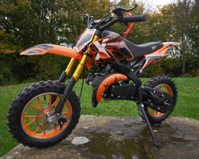 50cc Mini Dirt Motorbike Motocross Champion Scrambler ORANGE Petrol Off ...