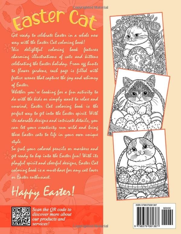 Easter Cat Coloring Book: Hop into Easter Fun with Cat Coloring Pages ...