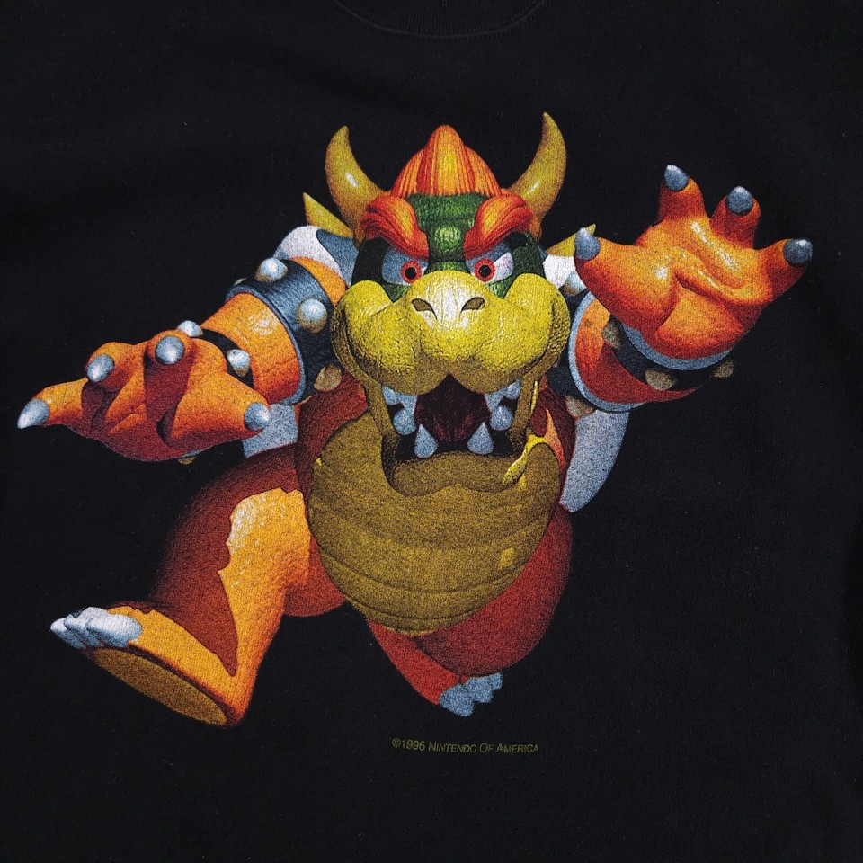Vintage Super Mario SweatShirt Bowser Nintendo 64 Video Game 90s Super ...