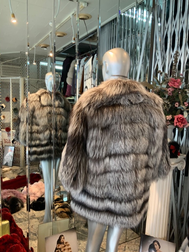 Stunning SILVER FOX FUR Short Coat Versatile Modern Stylish $7995. SALE ...