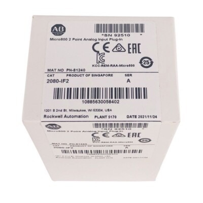 NEW Allen-Bradley 2080-IF2 SER A Micro800 2 Point Analog Input Plug-In ...