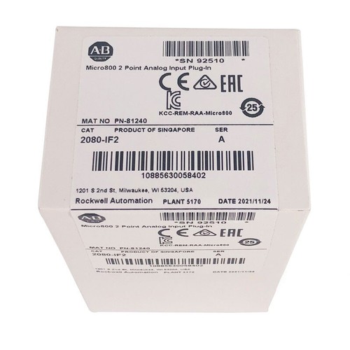 NEW Allen-Bradley 2080-IF2 SER A Micro800 2 Point Analog Input Plug-In ...