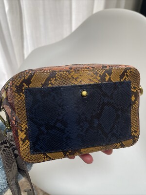 Madewell The Transport Camera Bag Colorblock Snake Embossed Crossbody ...
