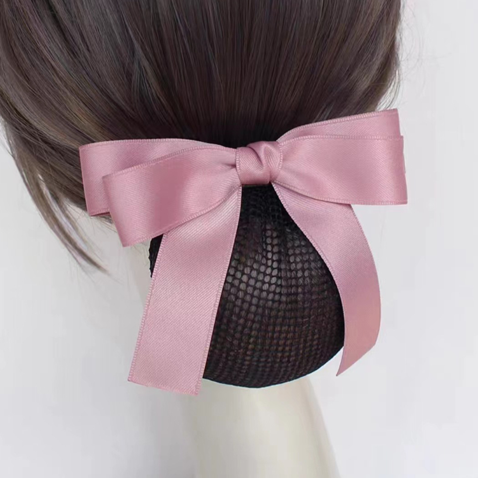 Women Hair Net Bow-knot Decorative Pure Color Hair Snood Satin | eBay
