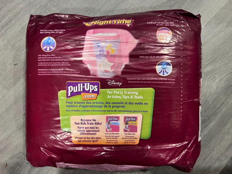 Vintage 2006 Girls Huggies Night Time Pull Ups 2T-3T Princess Prints ...