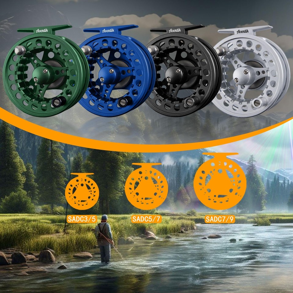 Large Arbor Fly Fishing Reel (3/5, 5/7, 7/9wt), Fly Reel and Pre-Loaded ...