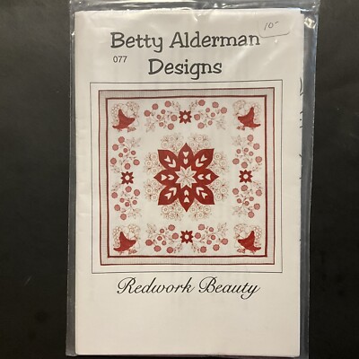 Primitive Patterns Betty Alderman Designs Redwork Beauty 35” X 35 ...