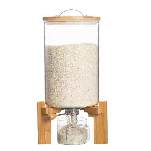 Flour and Cereal Container, 5L/8L, Rice Dispenser, Creative Glass Food ...