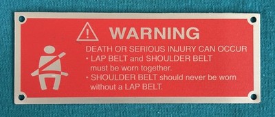 HMMWV Military Data Plate Seat Belt M1114 M1151 M1152 M1165 & M1167 ...