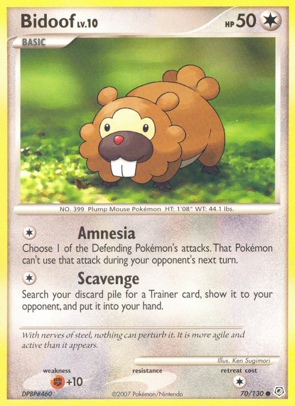 Bidoof (70/130) Diamond & Pearl: Base Set - Lightly Played Reverse Holofoil Pok | eBay