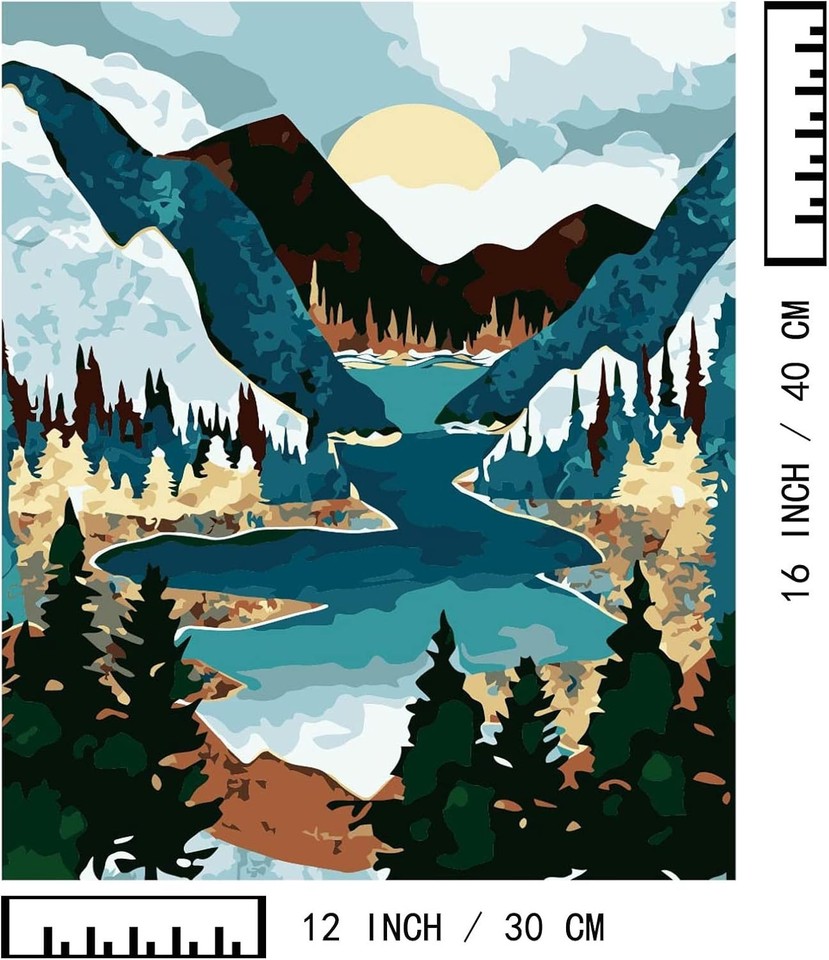 Paint by Numbers Kit for Adults Beginners,12" Wx16 L 2 Pack Canvas for ...