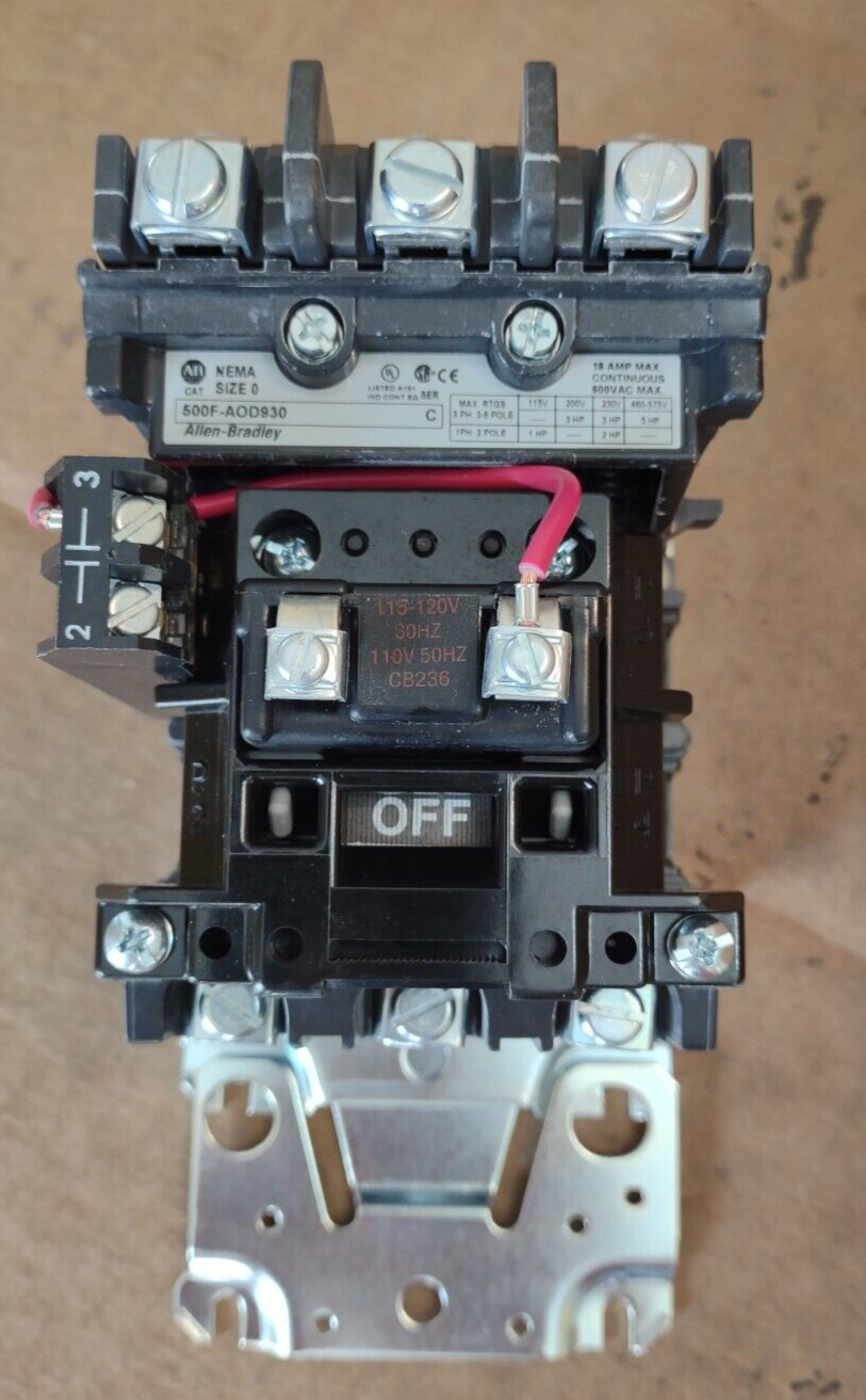 ALLEN-BRADLEY 500F-AOD930 SERIES B AC CONTACTOR 110/120V COIL | eBay