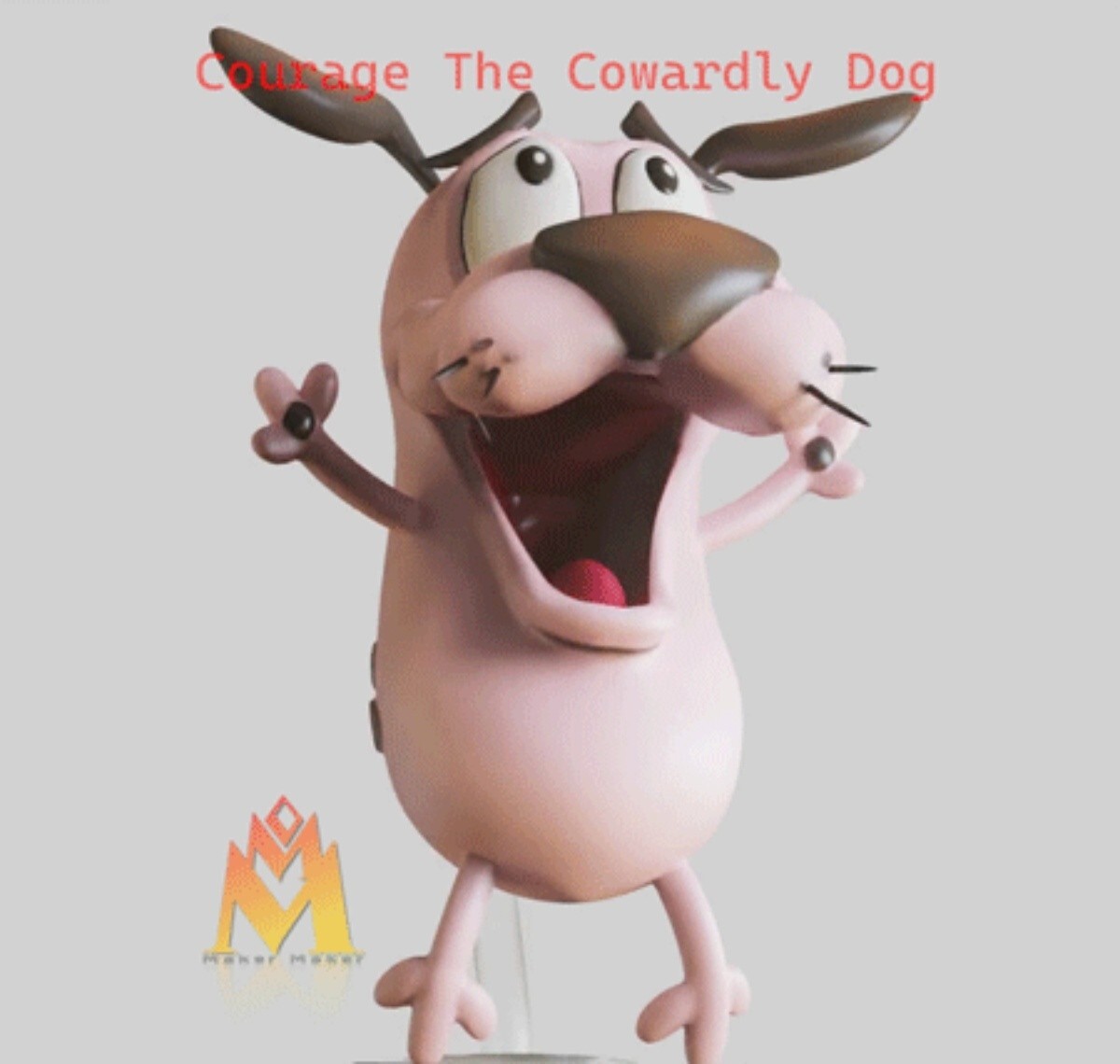 Courage the Cowardly Dog Figure 12K Abs Resin 3D Printed Collectible ...