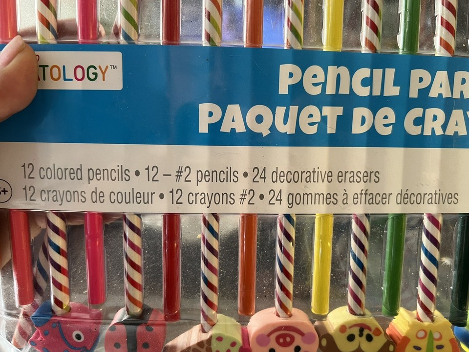 NEW !! Creatology 48pc colored pencil and pencils fun eraser toppers ...