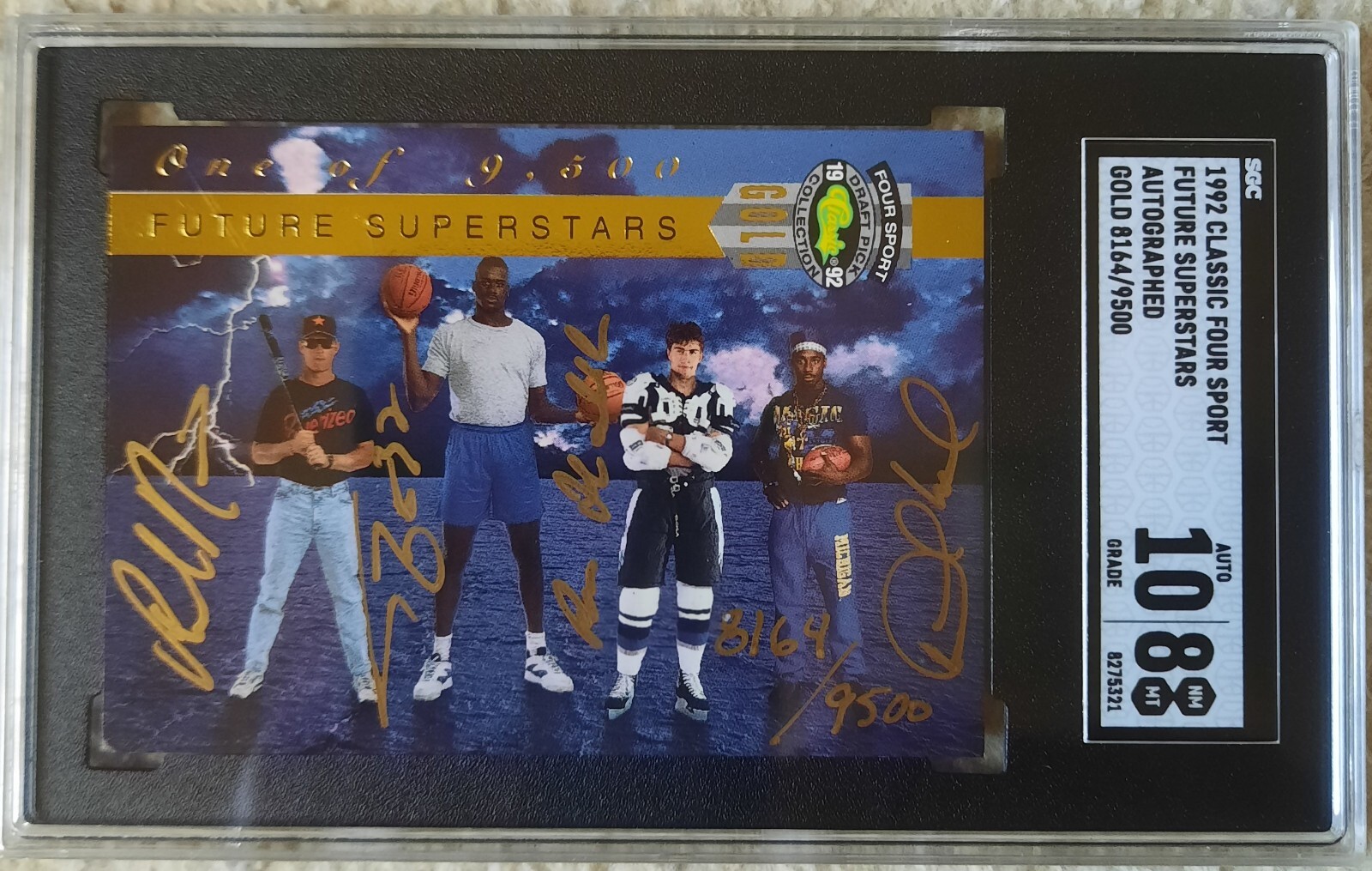 1992 Classic 4 Sport Shaquille O’Neal Auto RC SGC 8 w/10 Howard ...