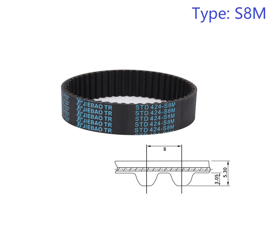 8mm Pitch 1032mm Outside Length 30mm Width Rubber Mechanical S8M Timing ...