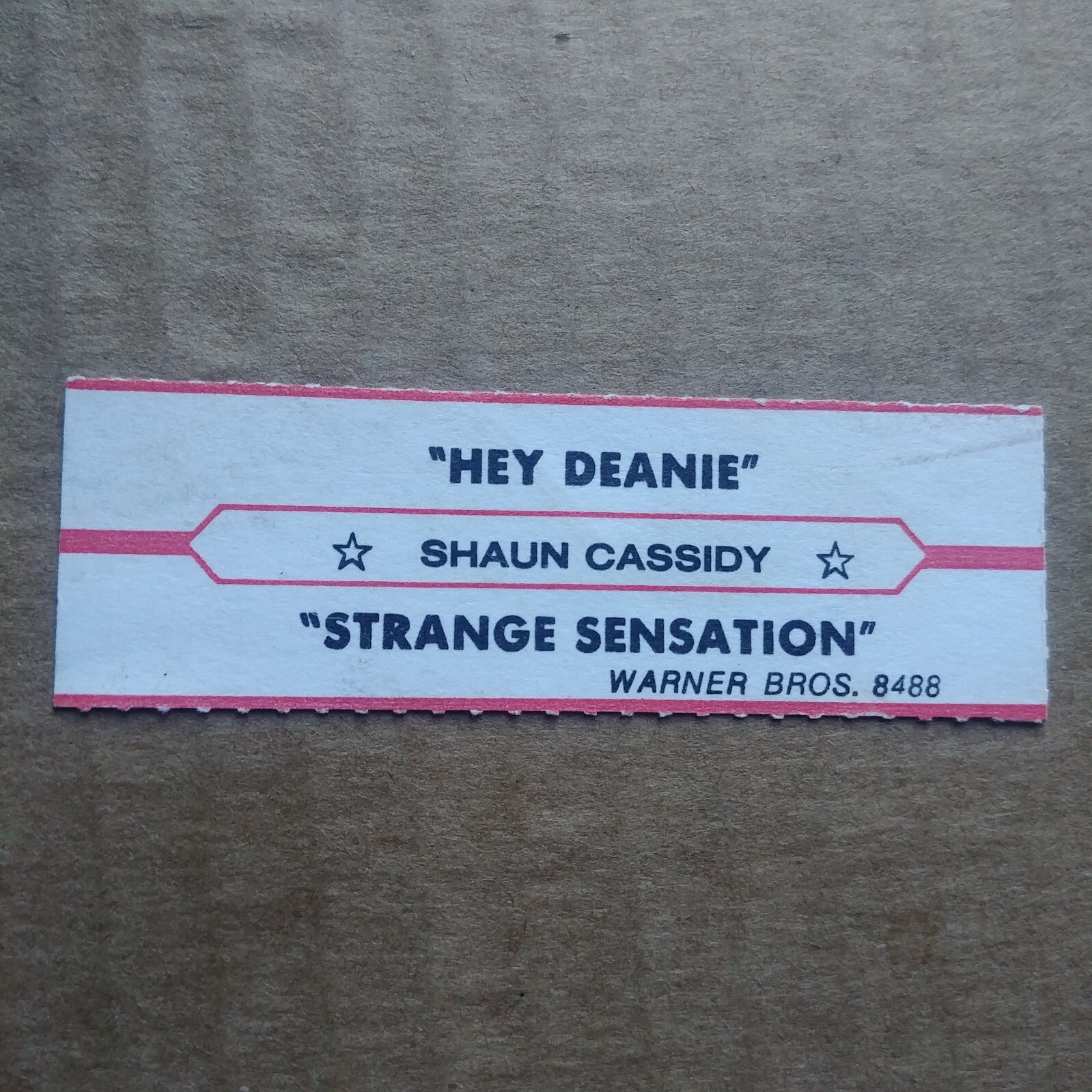 SHAUN CASSIDY Hey Deanie/Strange Sensation JUKEBOX STRIP Record 45 rpm ...