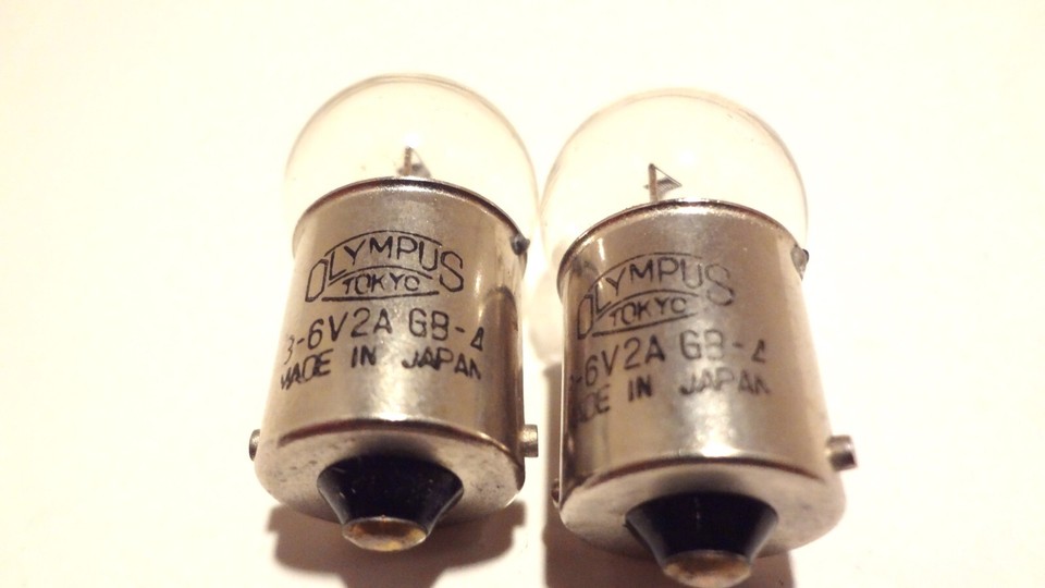 OLYMPUS MICROSCOPE BULB 8M102 (QTY2) 3-6 VOLT 2A #GB4 CLEAR | eBay
