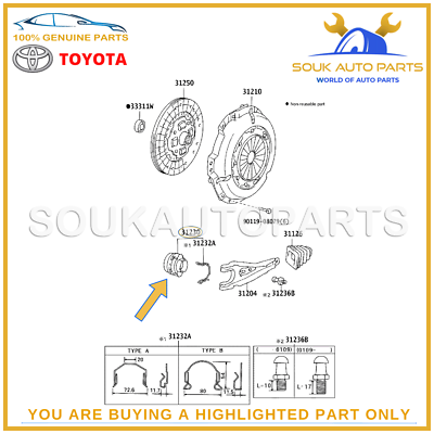 31230-35061 Genuine Toyota BEARING ASSY, CLUTCH RELEASE 3123035061 OEM ...