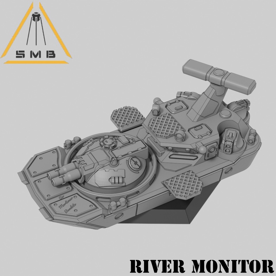 Battletech Alternative - Monitor River Gunboat x2 w/ Hex Bases (6mm ...