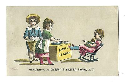 Old Trade Card FAMILY STARCH Gilbert Graves Buffalo NY Sayles Grocers ...