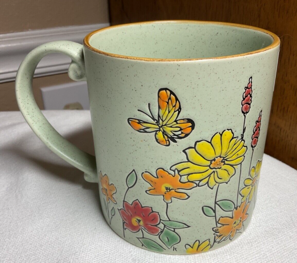 Spectrum Designz Flower Valley BUTTERFLY GREEN 21 oz Coffee Mug Spring ...