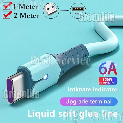 Liquid Silicone Type-C Cable 6A for Huawei Mate Samsung Charger Cord ...