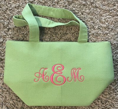 Thirty One AEM INITIALS 31 gift in Lime Green & Pink Floral NWOT | eBay