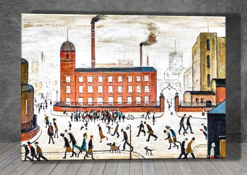 L. S. Lowry Mill Scene CANVAS PAINTING ART PRINT POSTER 1593 | eBay UK