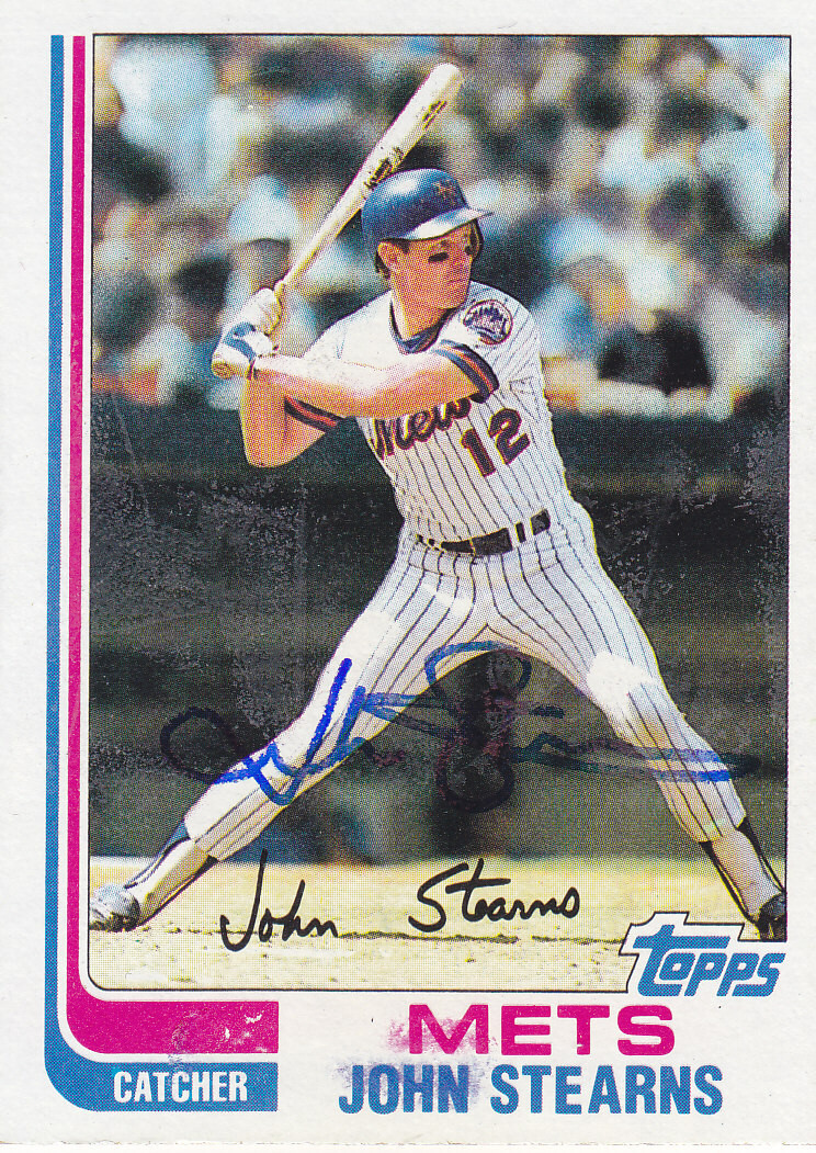 JOHN STEARNS 1982 TOPPS AUTOGRAPHED SIGNED AUTO BASEBALL CARD METS 743 ...