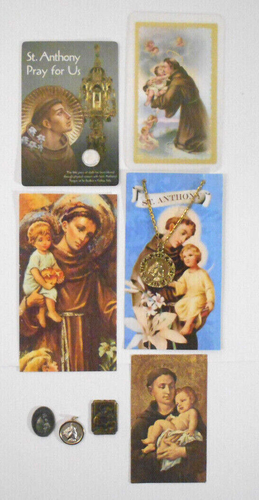 Catholic Religious Saint Anthony 4 medals-relic-holy prayer cards ...