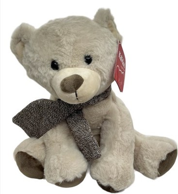 Plush Teddy Bear with Scarf Cream Kalidou Brand 11" high Ultra Soft ...