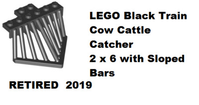 LEGO Black Train Cow Cattle Catcher 2 x 6 with Sloped Bars | eBay