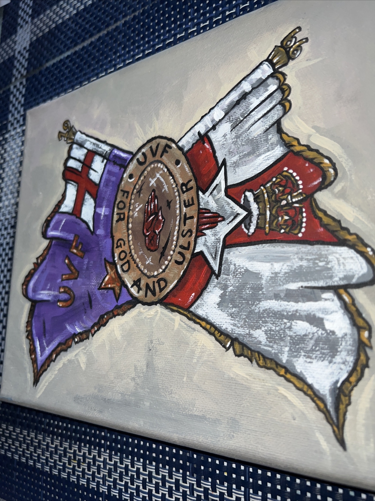 UVF Crest Canvas Acrylic Painting Art | eBay UK