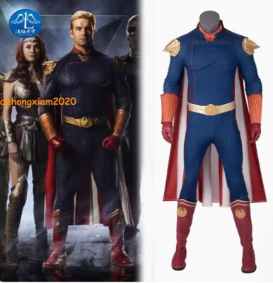 The Boys Homelander Mens Cosplay Costume Dress Outfit Bodysuit Cloak ...
