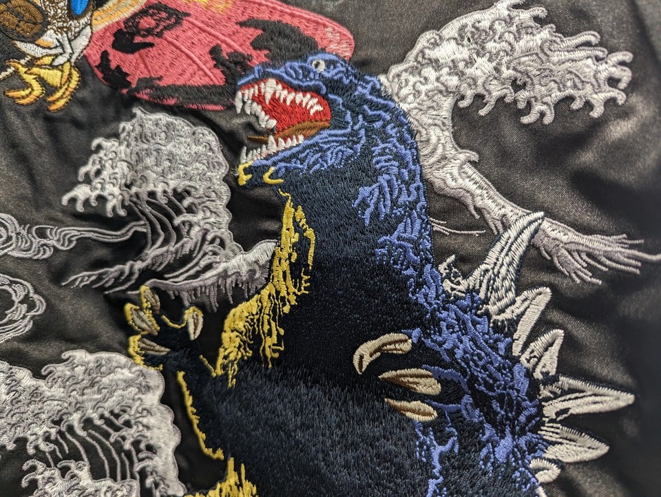 Sukajan Godzilla Mothra Embroidery Jacket M-3XL size 100% polyester ...