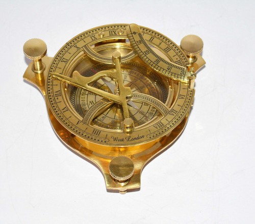 Vintage brass 4" compass maritime marine nautical sundial Antique compass gift | eBay