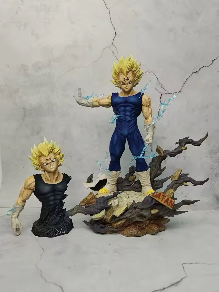 Dragon Ball Z Majin Vegeta Saiyan Figure Model Statue (Replaceable Head ...