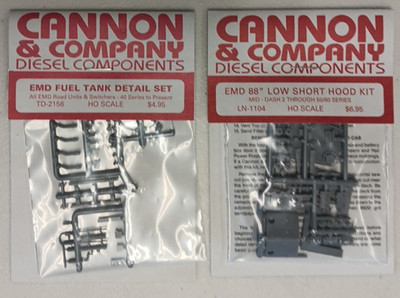 Cannon & Company HO LN-1104 88" EMD Low Short Hood TD-2156 EMD Fuel ...
