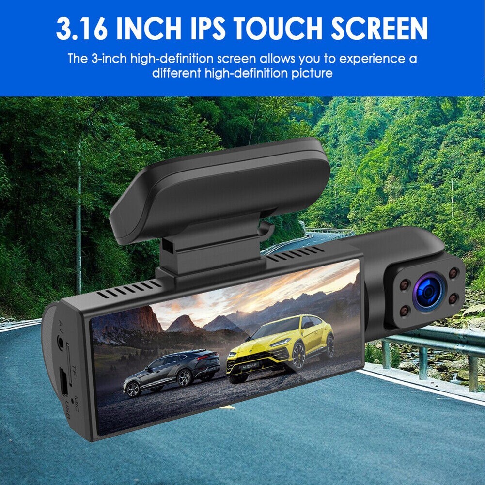 Dual Lens Car DVR Dash Cam Driving Recorder G-sensor HD Front And ...