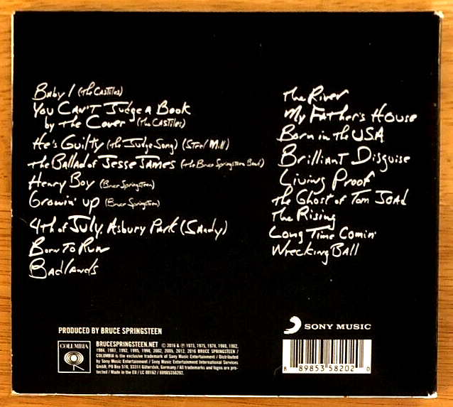 BRUCE SPRINGSTEEN: CHAPTER AND VERSE (2016) CD—GATEFOLD SLEEVE ...